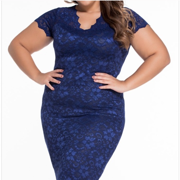 MoDa New York | Dresses | Stretchy Beautiful Dress Navy Blue Lace Body ...